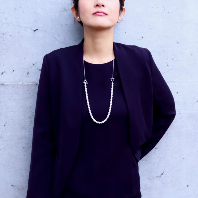 [Petite] 限定1点！SV925 マンテル3WAY 淡水パールのロングネックレス | iichi ハンドメイド・クラフト作品・手仕事品の通販