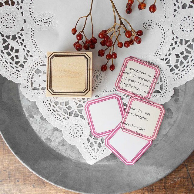 0228★ 角落としスクエアフレームスタンプ 40×40 | iichi ハンドメイド・クラフト作品・手仕事品の通販