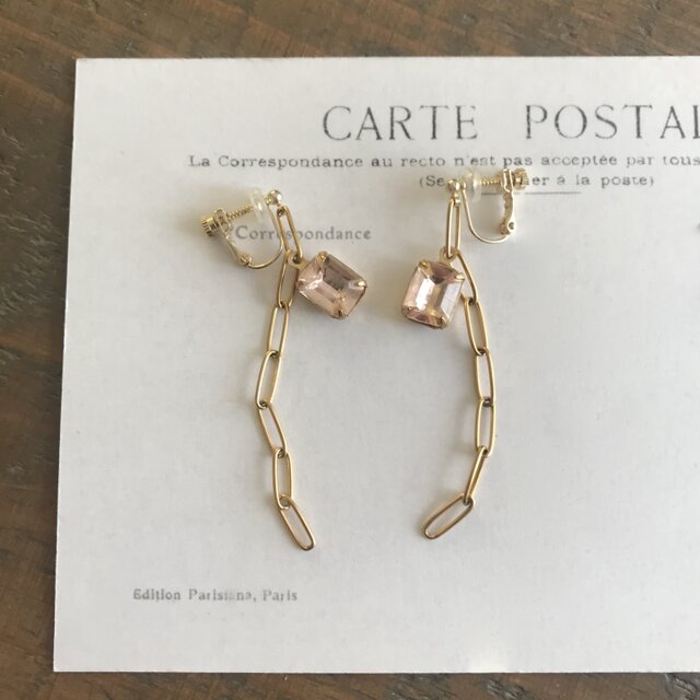 Rosaline：Czech vintage glass stone. | iichi ハンドメイド・クラフト作品・手仕事品の通販