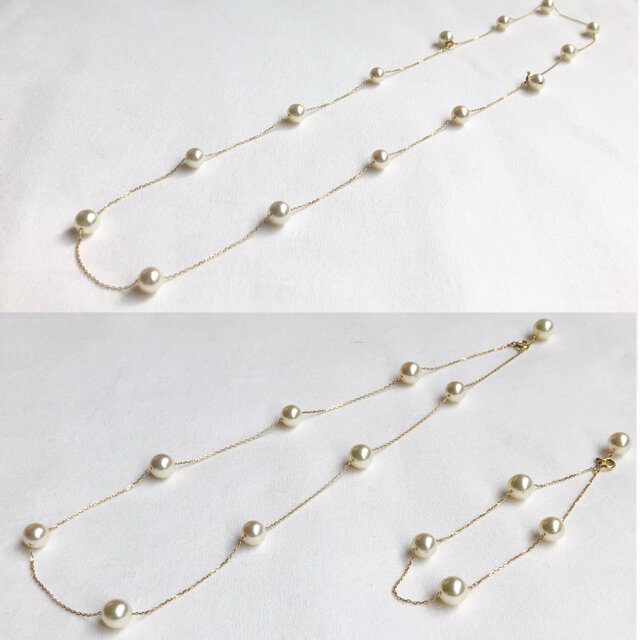 高品質あこや ステーションネックレス ct | iichi ハンドメイド・クラフト作品・手仕事品の通販