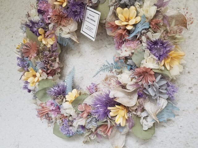ペールカラーの春wreath | iichi ハンドメイド・クラフト作品・手仕事品の通販
