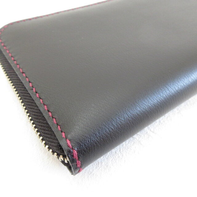 《牛革》L字ファスナーロングウォレット・ブラックシュリンク・062 | iichi ハンドメイド・クラフト作品・手仕事品の通販