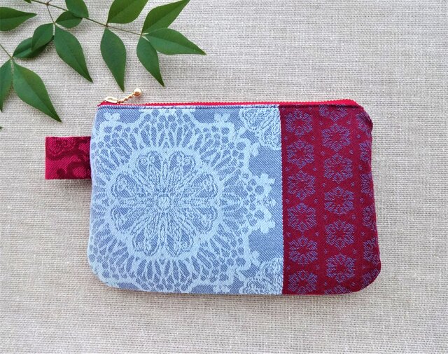 ＊フランス生地＊ジャガード織＊フラットポーチ＊ファスナー18cm＊STOF＊ | iichi 日々の暮らしを心地よくするハンドメイドやアンティークのマーケットプレイス