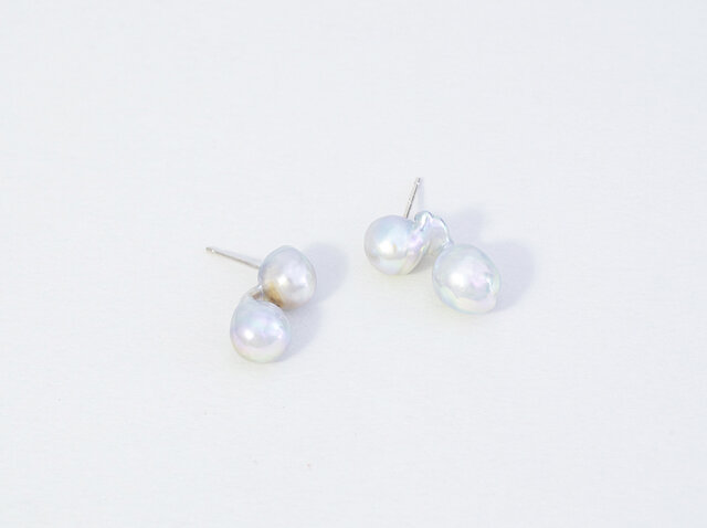 Akoya pearl / K14WG Pierce 【Studs pierce】 | iichi 日々の暮らしを心地よくするハンドメイドやアンティークのマーケットプレイス