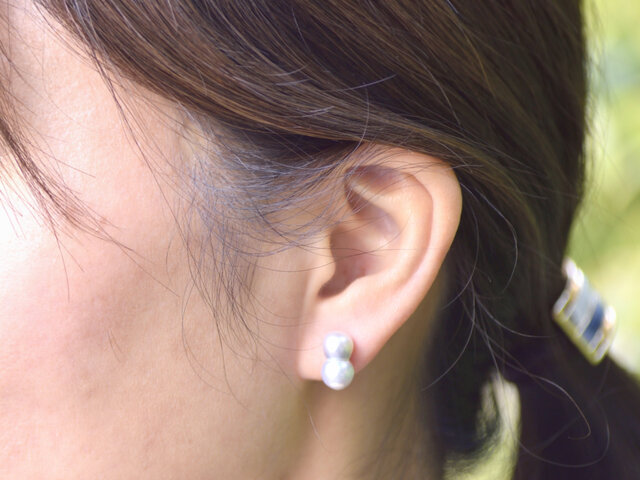 Akoya pearl / K14WG Pierce 【Studs pierce】 | iichi 日々の暮らしを心地よくするハンドメイドやアンティークのマーケットプレイス