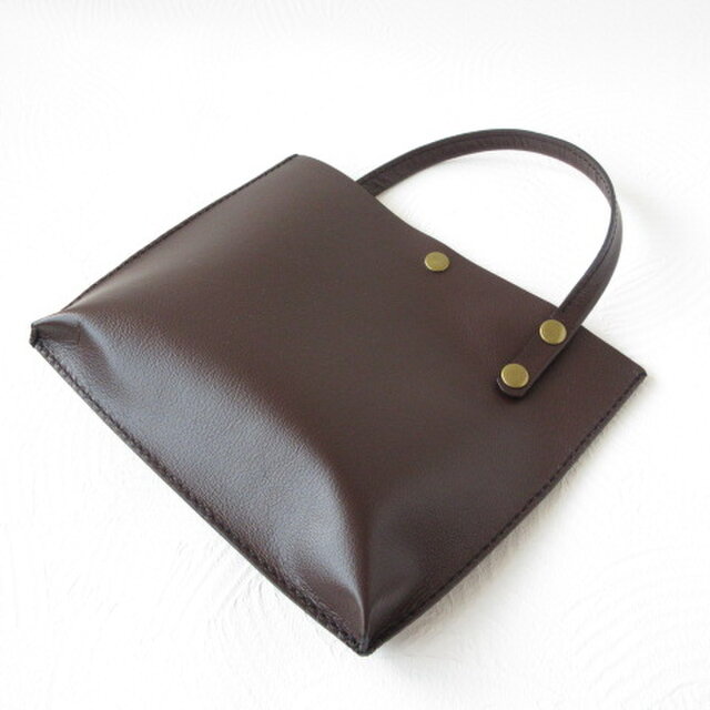 【アウトレットライン】《牛革》2WAY～サコッシュ・ワイドタイプ・型押しシュリンク・ダークブラウン・061 | iichi ハンドメイド・クラフト作品・手仕事品の通販