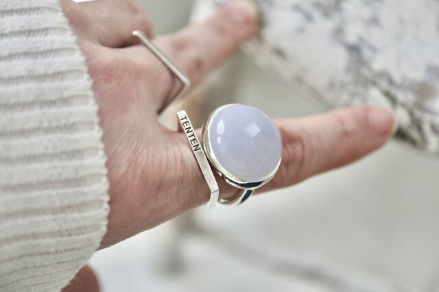 [natural chalcedony]ring | iichi ハンドメイド・クラフト作品・手仕事品の通販