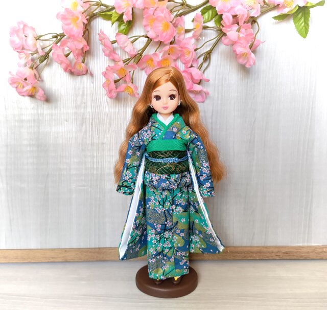 「隠れ里の四季…夜半」22cmドール振袖着物 | iichi ハンドメイド・クラフト作品・手仕事品の通販