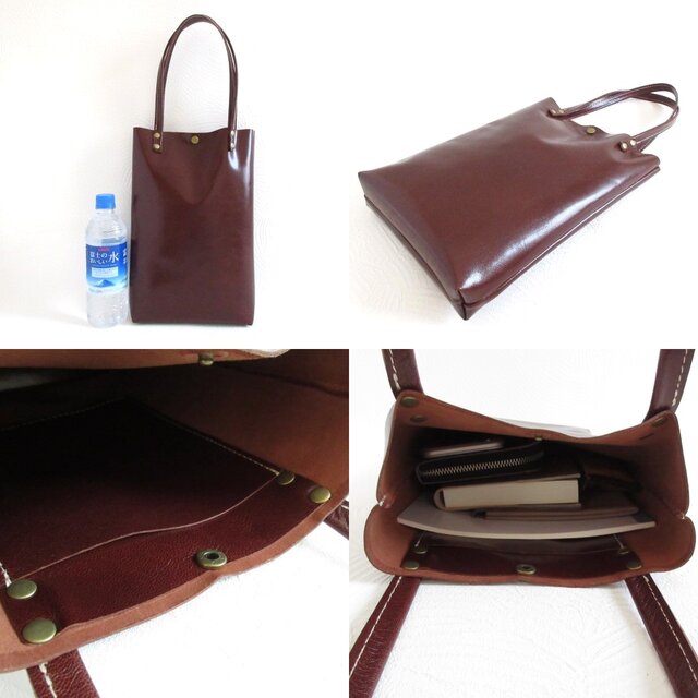 【アウトレットライン】《カーフスキン》B5対応・タテ型トート・0368 | iichi ハンドメイド・クラフト作品・手仕事品の通販