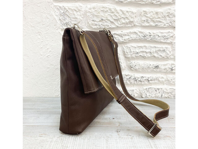 本革 2way シンプル STYLE フルレザー CHOCO | iichi ハンドメイド・クラフト作品・手仕事品の通販