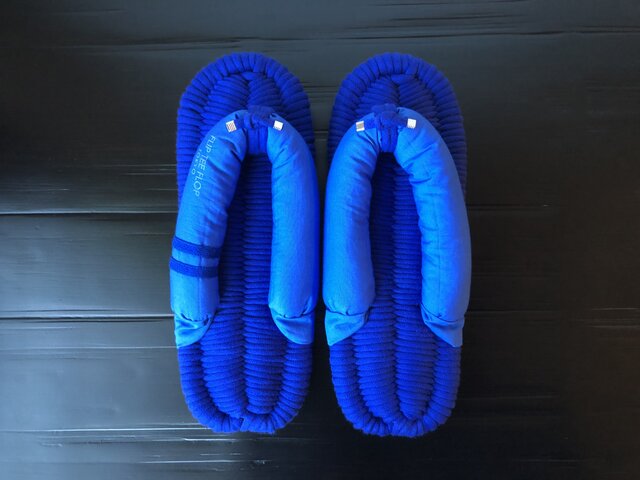 No.133【FLIP TEE FLOP】26cm 上質なJonoJonoを使った布ぞうり ブルー系ワントーン | iichi ハンドメイド・クラフト作品・手仕事品の通販