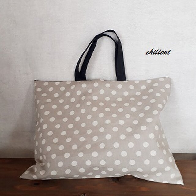 【ソフトリネン】入園バッグ5点セット：ドット：グレージュ【0488】 | iichi ハンドメイド・クラフト作品・手仕事品の通販