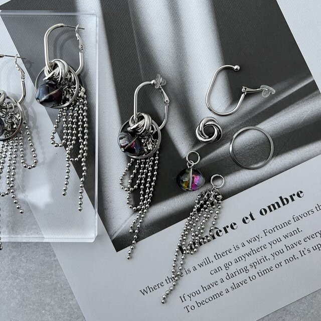 [ イヤリング変更可能 ] silver & rainbow stone pierce earring | iichi ハンドメイド・クラフト作品・手仕事品の通販