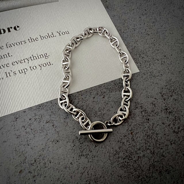 [ 長さ変更可能 ] silver & anchor chain bracelet | iichi ハンドメイド・クラフト作品・手仕事品の通販