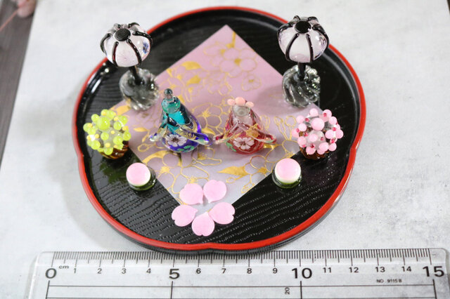 2023年雛祭り 新作とんぼ玉雛人形 ガラスの小さな卓上ひな人形17 | iichi ハンドメイド・クラフト作品・手仕事品の通販