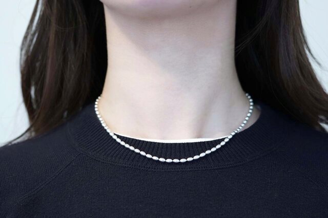 SILVER925 オーバルボールチェーンネックレス 40cm | iichi 日々の暮らしを心地よくするハンドメイドやアンティークのマーケットプレイス