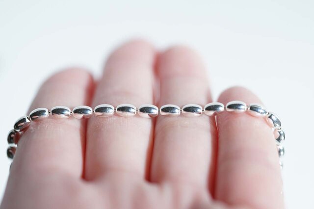 SILVER925 オーバルボールチェーンネックレス 40cm | iichi 日々の暮らしを心地よくするハンドメイドやアンティークのマーケットプレイス