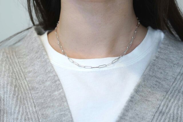 SILVER925 ロングチェーンネックレス 40cm | iichi 日々の暮らしを心地よくするハンドメイドやアンティークのマーケットプレイス