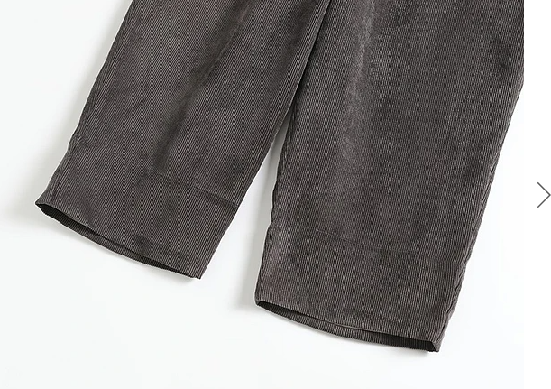 ★サンプルセール 1点のみ★理想型ニュアンス コーデュロイ パンツ 九分丈 ダークグレー1204-3 | iichi ハンドメイド・クラフト作品・手仕事品の通販