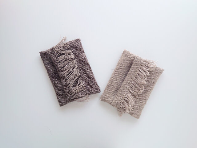 pocket tissues case # Linen & Wool 濃色 | iichi ハンドメイド・クラフト作品・手仕事品の通販