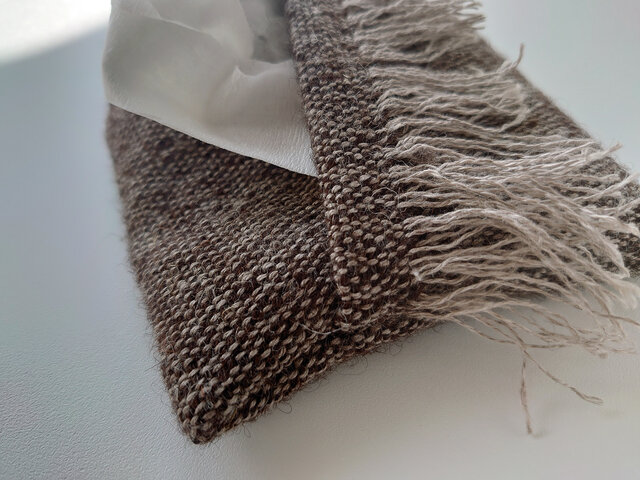 pocket tissues case # Linen & Wool 濃色 | iichi ハンドメイド・クラフト作品・手仕事品の通販