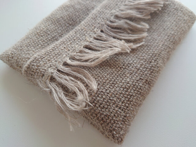 pocket tissues case # Linen & Wool 濃色 | iichi ハンドメイド・クラフト作品・手仕事品の通販