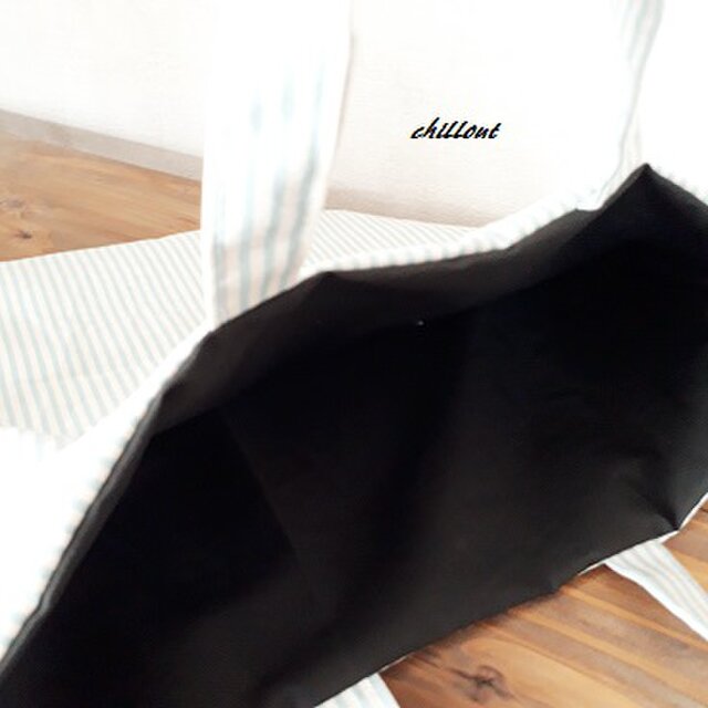 【ソフトリネン】入園バッグ5点セット：ストライプ：サックスブルー【0497】 | iichi ハンドメイド・クラフト作品・手仕事品の通販