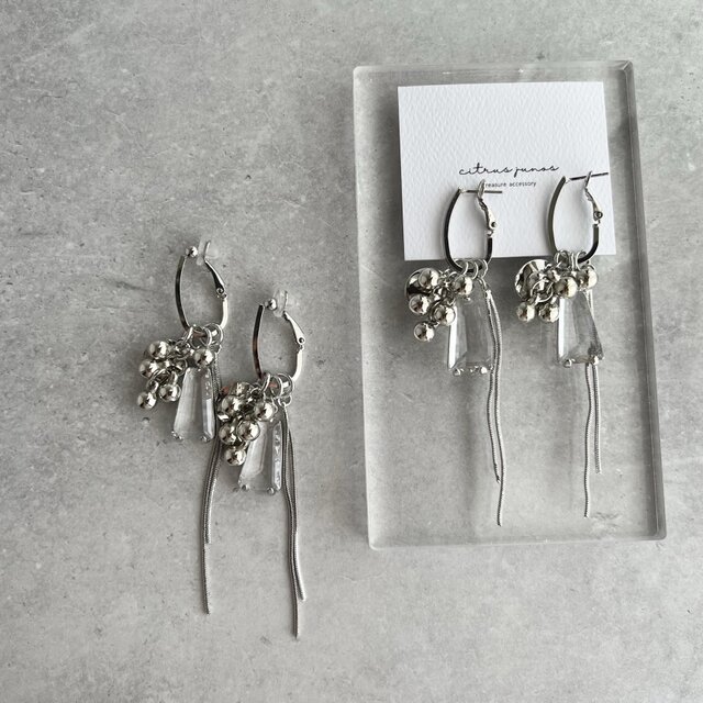 [ イヤリング変更可能 ] silver & simple pierce earring | iichi ハンドメイド・クラフト作品・手仕事品の通販