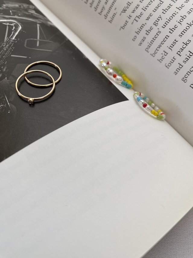 14kgf 一点物上質パールカラフルビーズリング（＃14～15） | iichi ハンドメイド・クラフト作品・手仕事品の通販