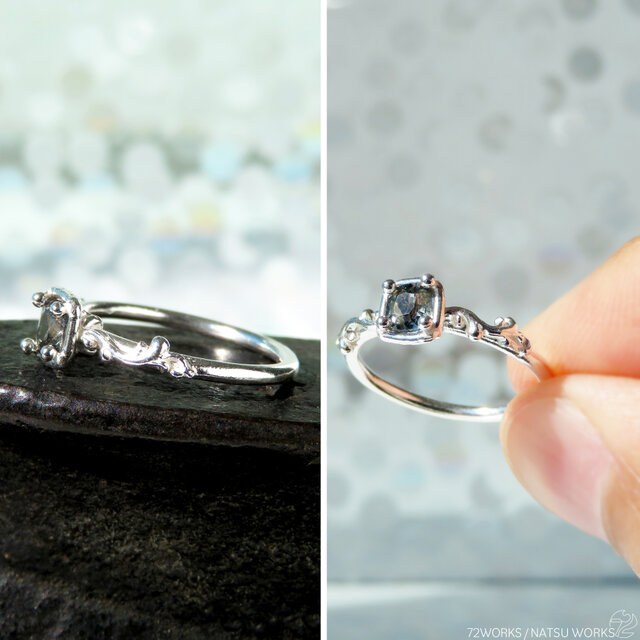 スピネル リング / Botanical Black Spinel Ring | iichi ハンドメイド・クラフト作品・手仕事品の通販