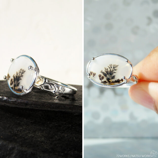 デンドリティック アゲートリング / Dendritic Agate Ring o | iichi 日々の暮らしを心地よくするハンドメイドやアンティークのマーケットプレイス