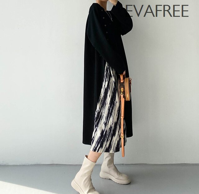 ️長袖ワンピース コットン シンプル ゆったりドレス | iichi ハンドメイド・クラフト作品・手仕事品の通販