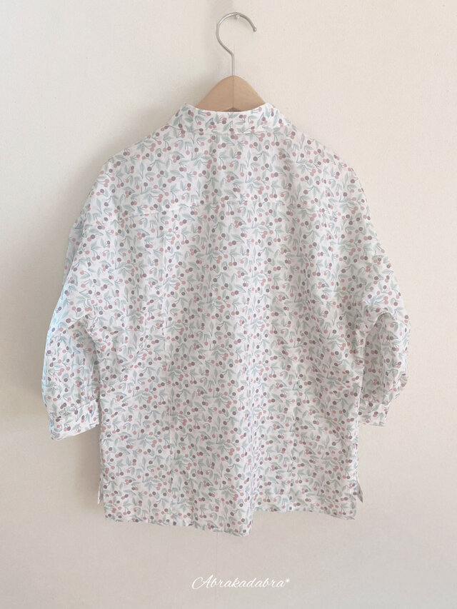 Liberty Cherry Dropドロップショルダー・バルーンスリーブシャツ(大人） | iichi ハンドメイド・クラフト作品・手仕事品の通販