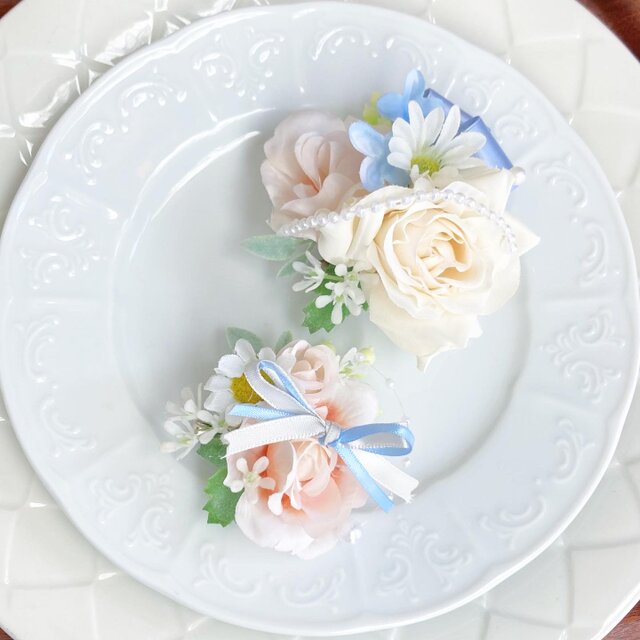 ママとリンク ローズと桜 春色の親子コサージュ120.121 | iichi ハンドメイド・クラフト作品・手仕事品の通販