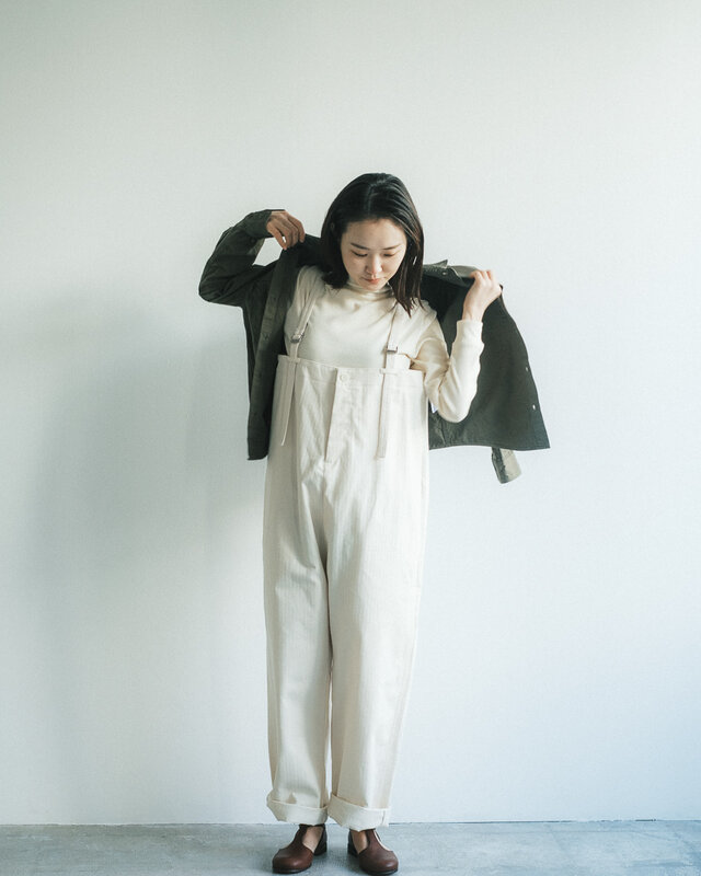 cotton herringbone stocking wader/cannoli cream | iichi ハンドメイド・クラフト作品・手仕事品の通販