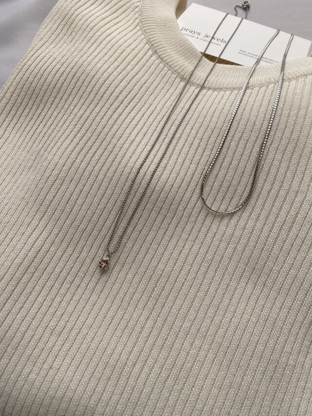 Vintage Swarovski ヴィンテージスワロフスキークリスタル一粒ネックレス 50cm | iichi ハンドメイド・クラフト作品・手仕事品の通販