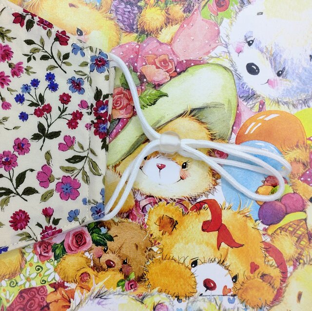 い936 ピンク系花柄☆立体マスク | iichi ハンドメイド・アンティーク・食品・ギフト・手作り