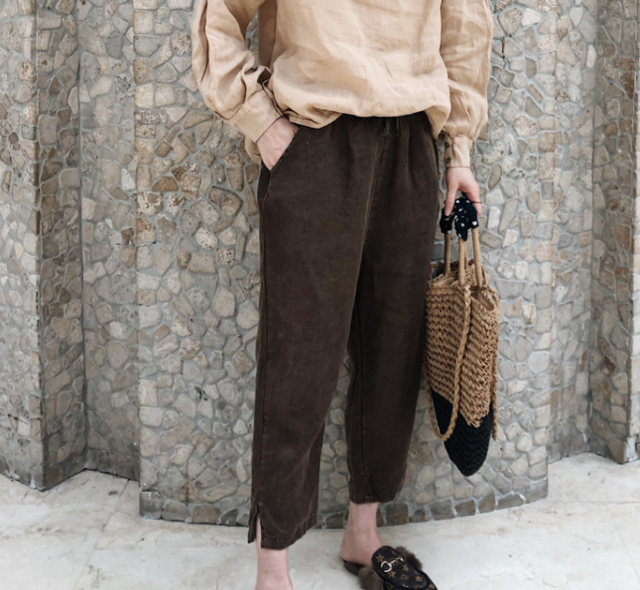 【注文製作 】九分ズボン リネン100％ カジュアルパンツ 綿麻 パンツ 3色 | iichi 日々の暮らしを心地よくするハンドメイドやアンティークのマーケットプレイス