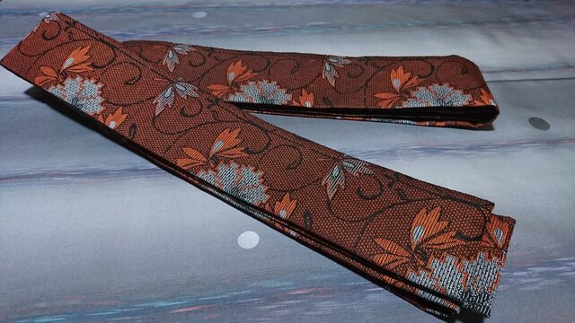 創作帯☆居合帯・半纏帯 大島風・撫子 巾約7cm | iichi 日々の暮らしを心地よくするハンドメイドやアンティークのマーケットプレイス