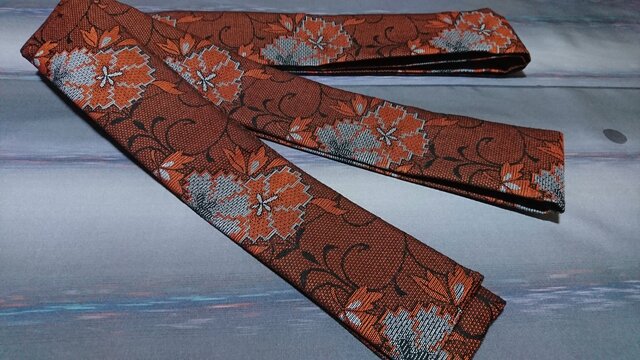 創作帯☆居合帯・半纏帯 大島風・撫子 巾約7cm | iichi 日々の暮らしを心地よくするハンドメイドやアンティークのマーケットプレイス