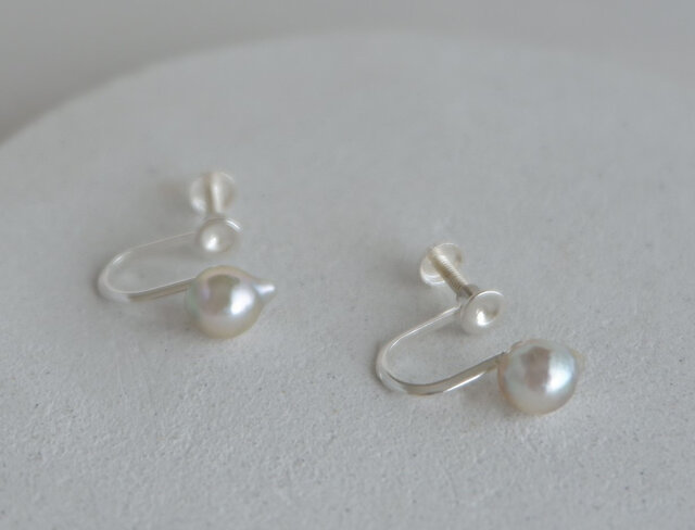 アコヤ真珠のイヤリング SV | iichi 日々の暮らしを心地よくするハンドメイドやアンティークのマーケットプレイス