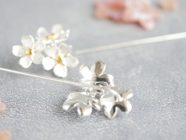 桜のピアス シルバー925 | iichi ハンドメイド・クラフト作品・手仕事品の通販