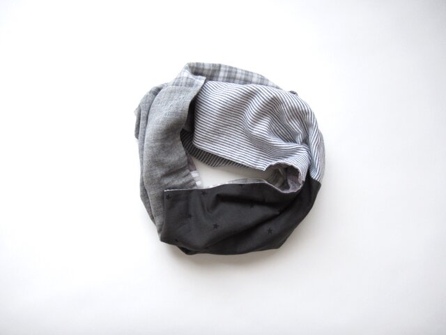 パッチワークのスヌード ダブルガーゼ 33 | iichi 日々の暮らしを心地よくするハンドメイドやアンティークのマーケットプレイス