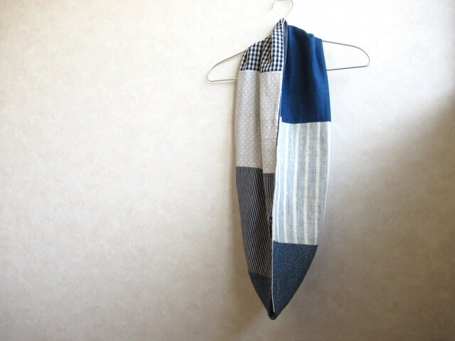 パッチワークのスヌード ダブルガーゼ 34 | iichi ハンドメイド・クラフト作品・手仕事品の通販