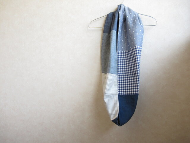 パッチワークのスヌード ダブルガーゼ 34 | iichi ハンドメイド・クラフト作品・手仕事品の通販