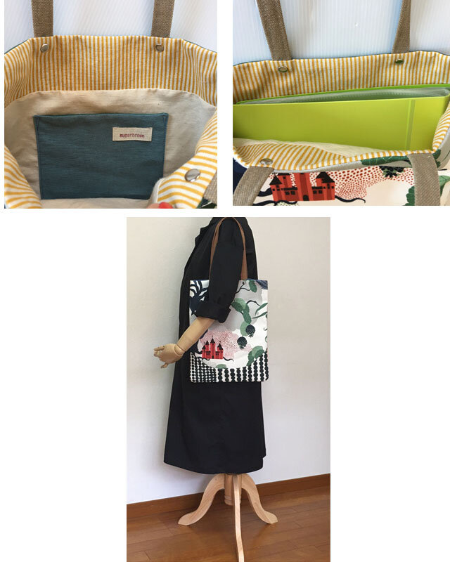 A4収納手提げバッグ 城とリス2 | iichi 日々の暮らしを心地よくするハンドメイドやアンティークのマーケットプレイス