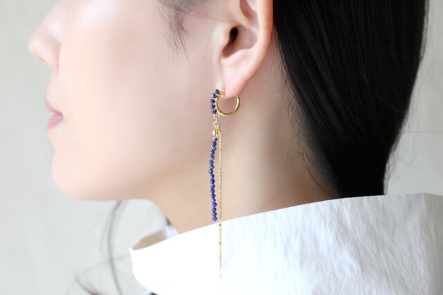 " i ? " カラーストーンイヤリング（ラピスラズリ）#1036 | iichi ハンドメイド・クラフト作品・手仕事品の通販