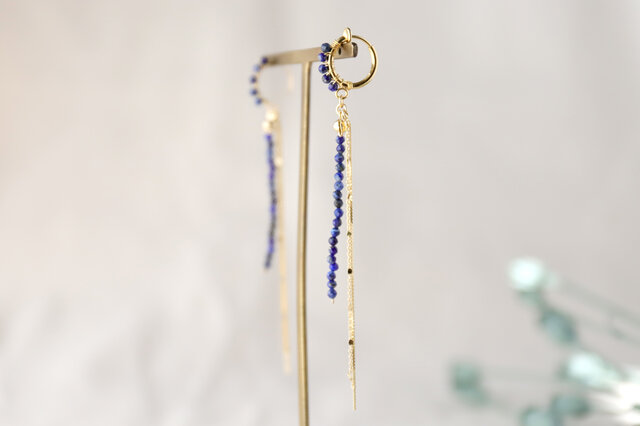 " i ? " カラーストーンイヤリング（ラピスラズリ）#1036 | iichi ハンドメイド・クラフト作品・手仕事品の通販
