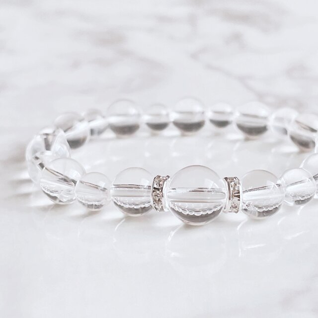 ️【重ね付けにオススメ 強力な浄化パワー 】水晶クラック入り 天然石ブレスレット 6mm〜10mm玉 | iichi ハンドメイド・クラフト作品・手仕事品の通販