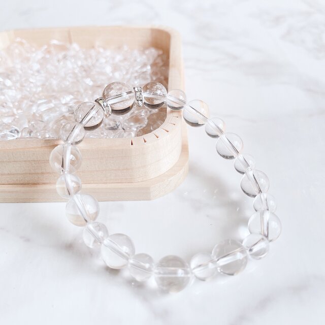 ️【重ね付けにオススメ 強力な浄化パワー 】水晶クラック入り 天然石ブレスレット 6mm〜10mm玉 | iichi ハンドメイド・クラフト作品・手仕事品の通販